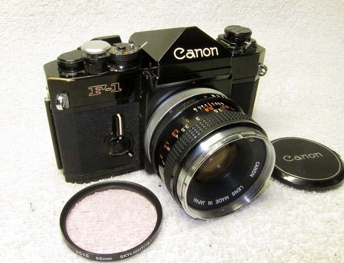 Vintage 1970's CANON F-1 F1 35mm FILM SLR Camera w/ 50mm f/1.8 Chrome ...