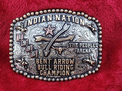 BULL RIDING Champion Rodeo PROFESSIONAL TROPHY BUCKLE☆INDIAN NATION ...