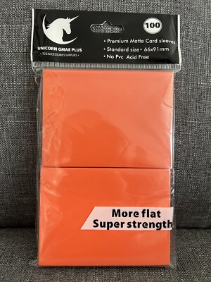 100 Premium Card Sleeves, Orange, Matte Card Sleeves, Standard TCG ...