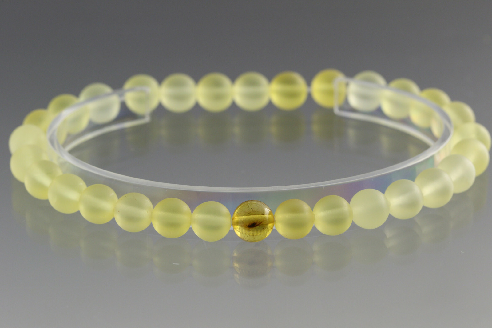 Genuine BALTIC AMBER Unpolished Opaque ROUND Beads Fossil Bracelet 6.2g ...