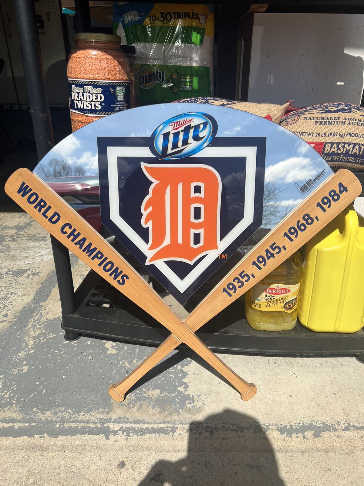 Miller Lite Detroit Tigers World Series beer bar mirror sign MLB ...