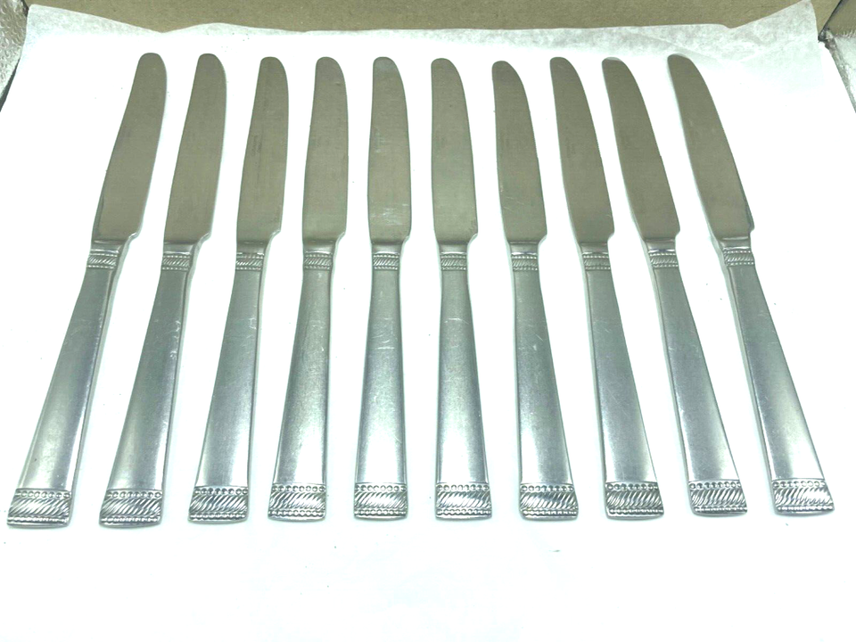 Cuisinart VALENCE Stainless 18/10 Silverware Flatware Dinner Knives 10 ...