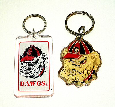 1980s University Georgia Bulldogs Dawgs Football Mascot Key chain Set ...