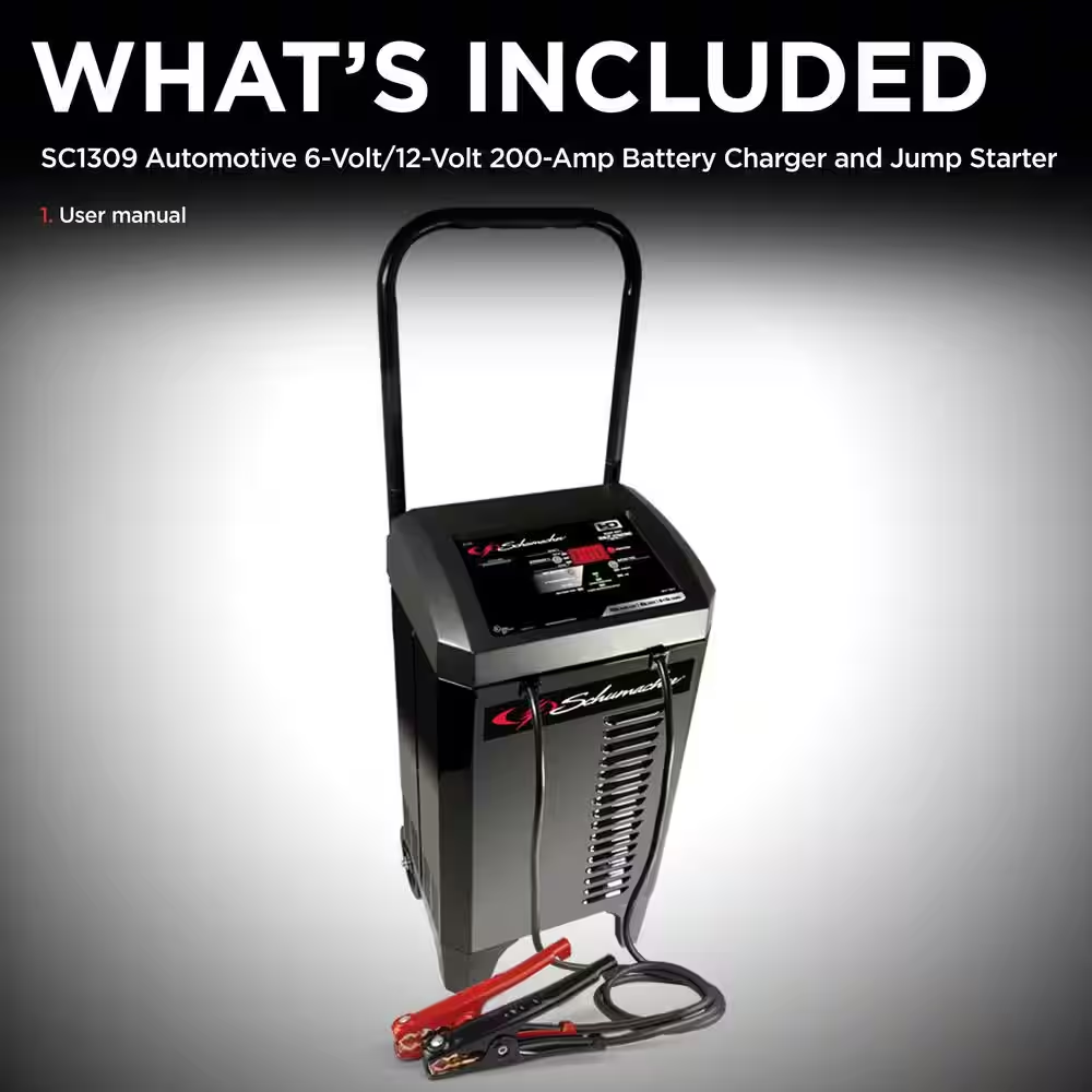 Automotive 6V/12V 200 Amp Battery Charger Jump Starter 40A Boost Mode ...