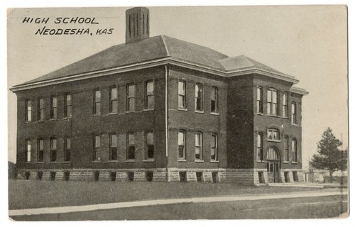 High School Neodesha Kansas Old Postcard Postmark 1910 | eBay