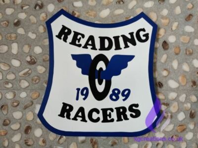 Reading Racers 1989 speedway scroll saw cut wood race jacket FREE P&P ...