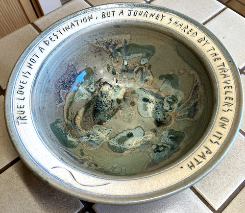 10" WEDDING BOWL STUDIO POTTERY by BRYAN BECKER CLAY WERKS TRUE LOVE ...