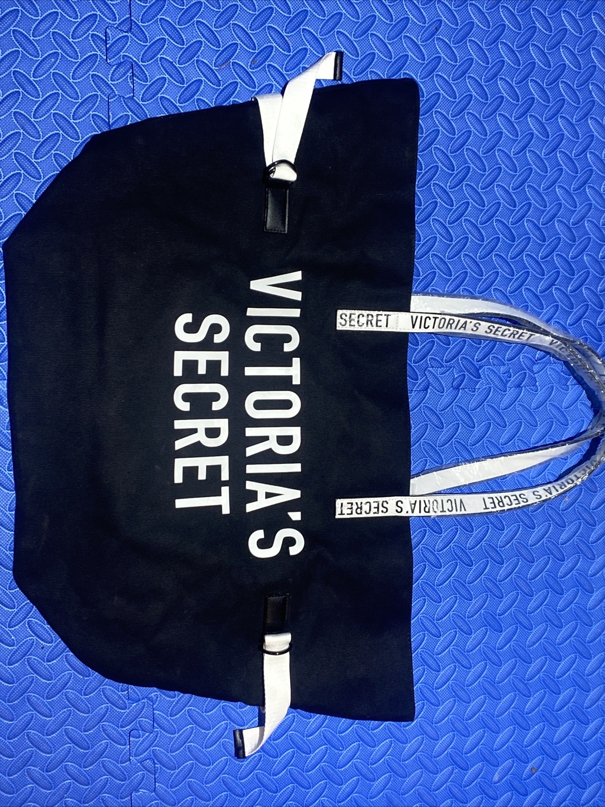 Victoria's Secret | Black w White Logo Large Tote Canvas Weekender Bag. BB3 | eBay