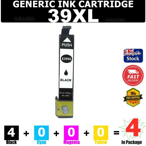 4x Generic Ink Cartridge Black 39XL T-39XL E-39XL 39 XL For Epson ...