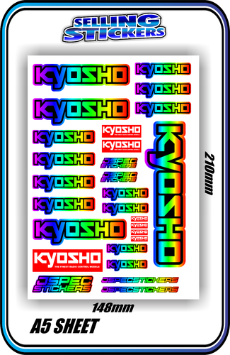 KYOSHO MODEL RC CAR DRONE BOAT BUGGY MINI Z STICKERS DECALS ROBOT R/C ...