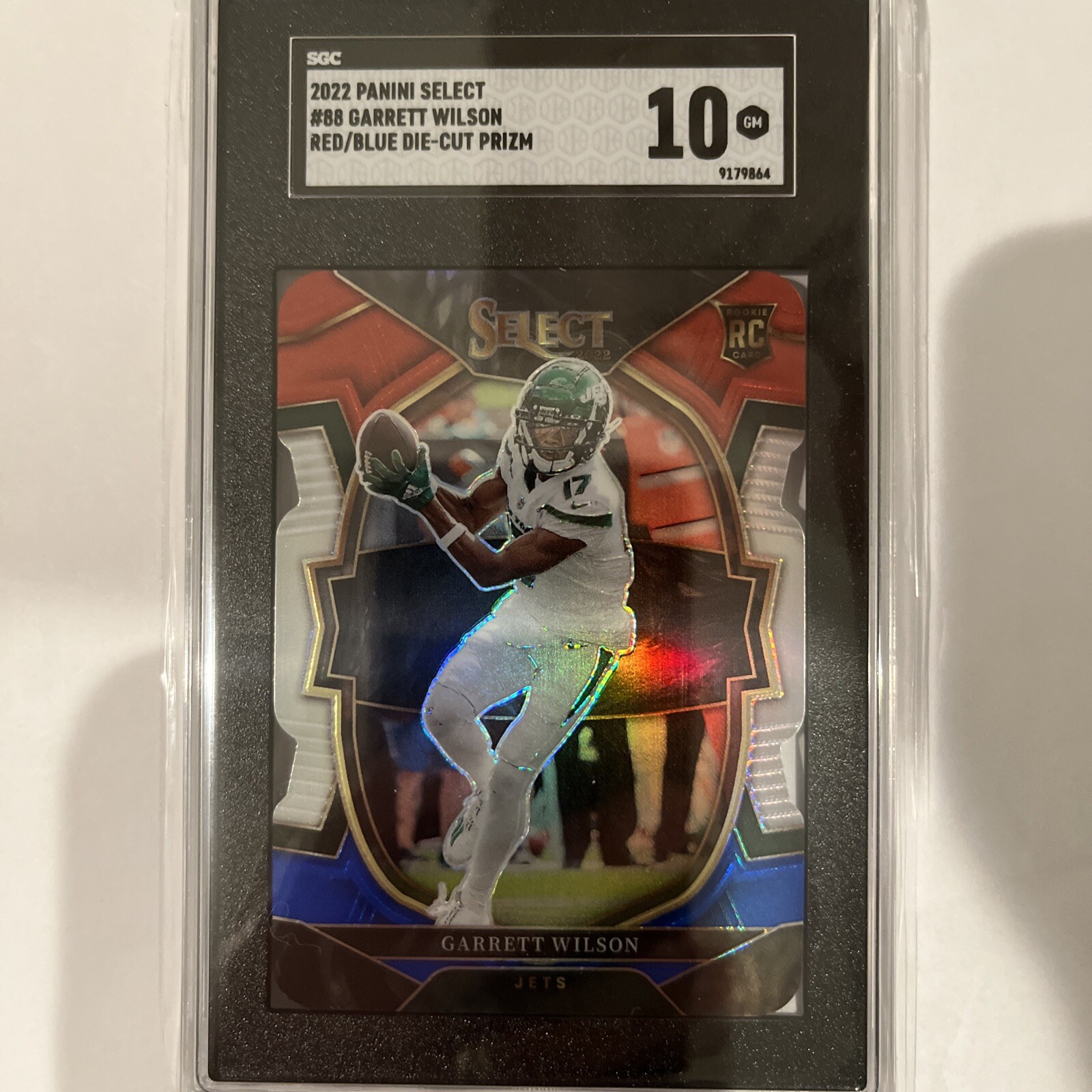 2022 Panini Select Garrett Wilson #88 Die Cut Red/Blue Prizm SGC 10 ...