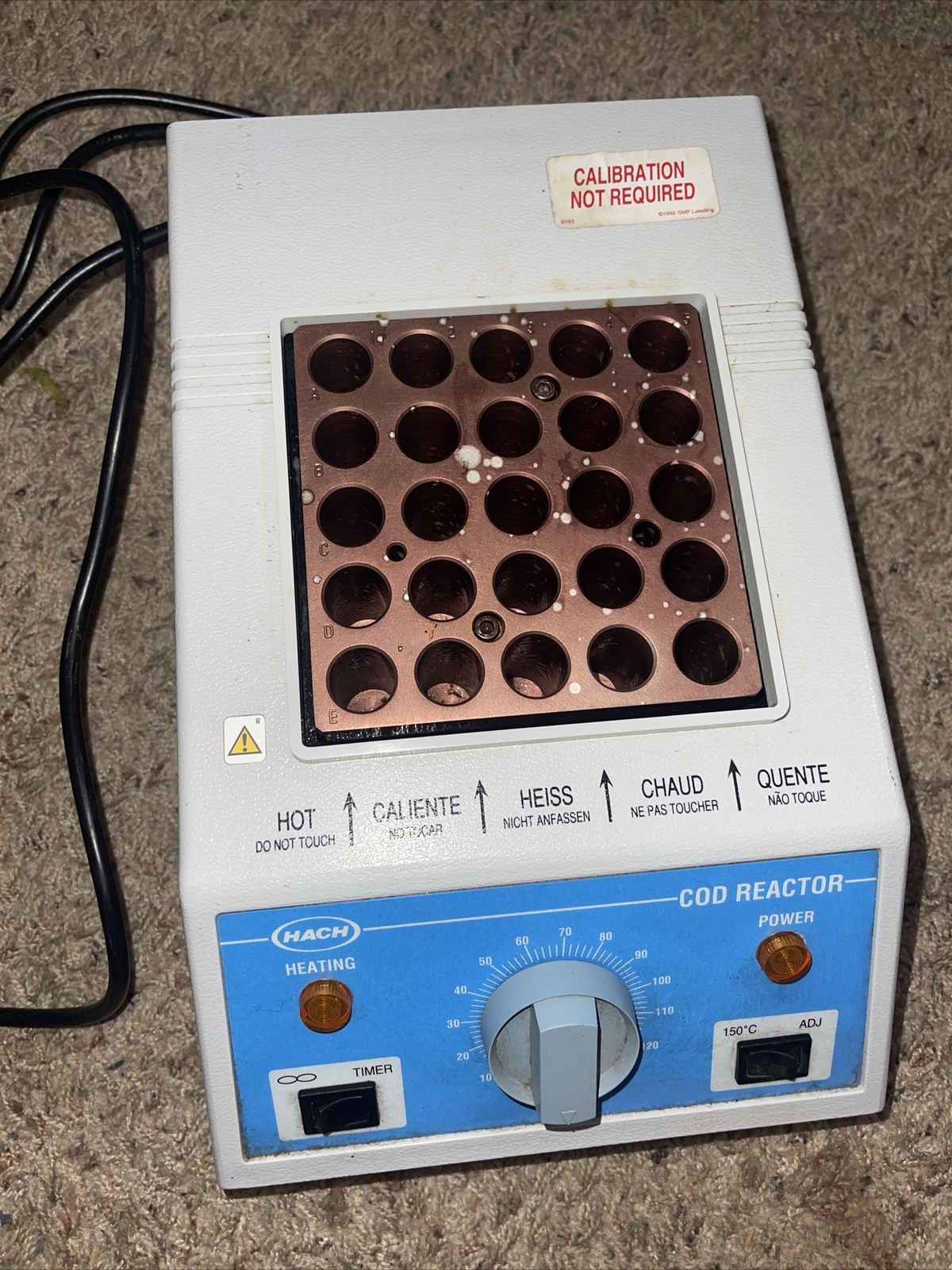 Hach Cod Reactor 45600-00 Digital 25 Well Dry Bath Incubator 115v AC ...