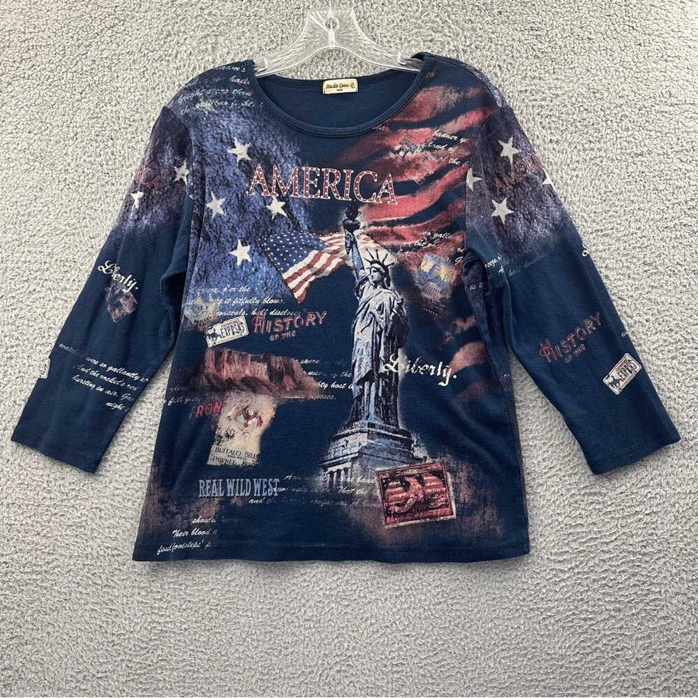 Y2K Studio Gem Q Top America Lady Liberty Rhinestone … - Gem