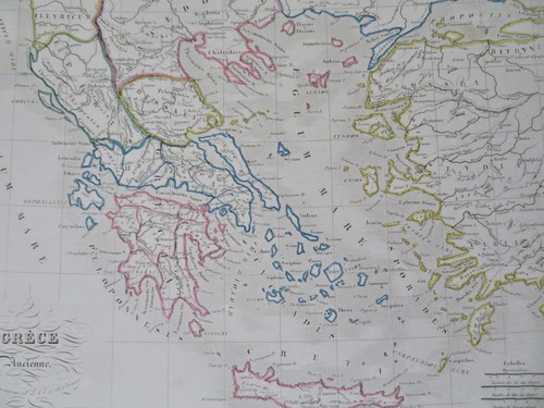 Ancient Greece Athens Sparta Corinth Argos 1846 Thierry historical map ...