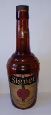 Vintage 1938 Signet Rye Whiskey 2 Gallon Amber Bottle Hiram Walker Sons ...