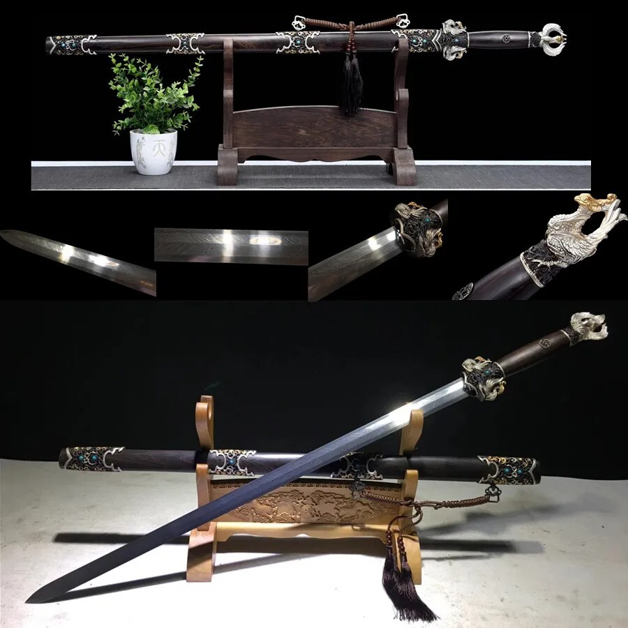 Fire Bird Phoenix Engraved Sword Jian Weapon Chinese War Combat ...