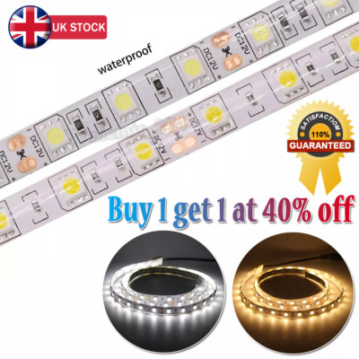 12V LED Strip Lights 5030 SMD Warm/Cool White 60led/m Flexible Tape ...