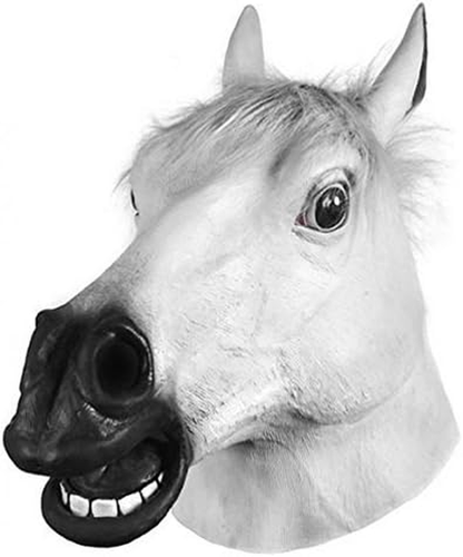 Horror Scary White Horse Head Mask for Halloween Cosplay Costume Party ...