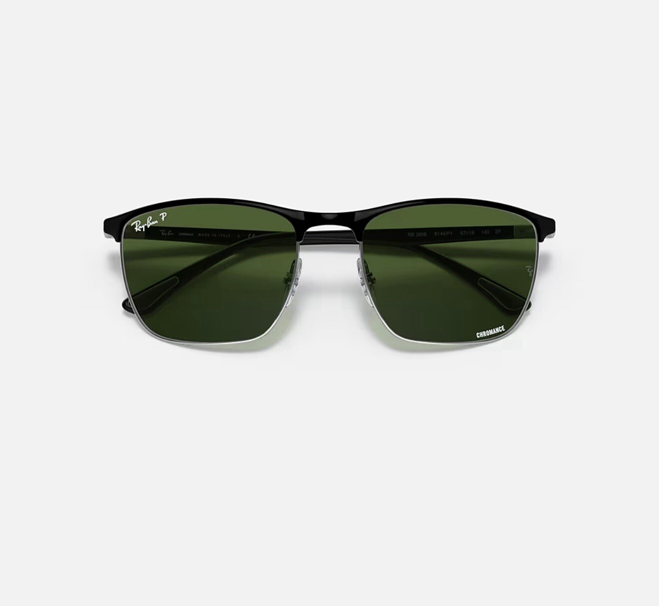 Ray Ban RB3686 9144/P1 Chromance Polarized Dark Green 57-19 Authentic ...