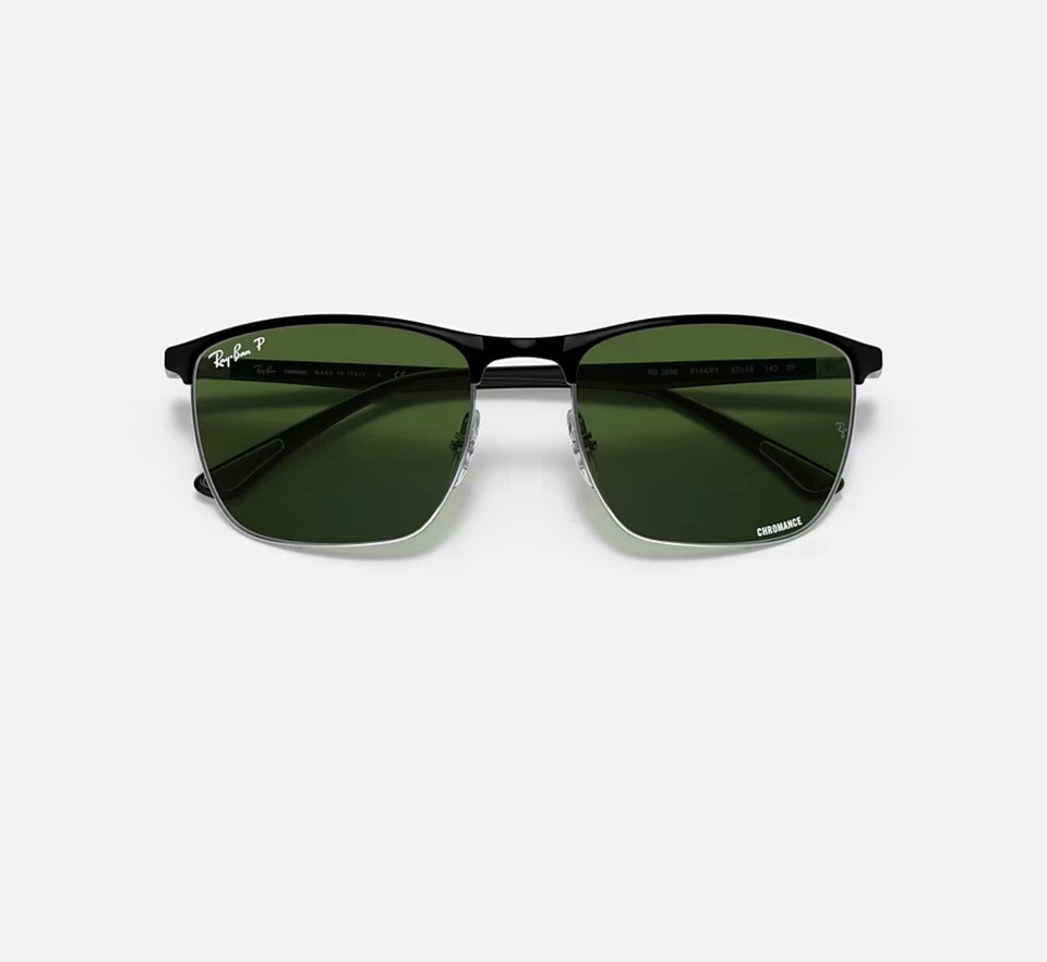 Ray Ban RB3686 9144/P1 Chromance Polarized Dark Green 57-19 Authentic ...