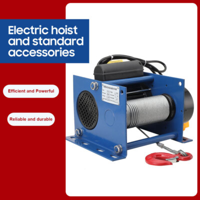 110V Electric Hoist Winch Electric Winch 30m Wire Rope 200-400KG Steel ...