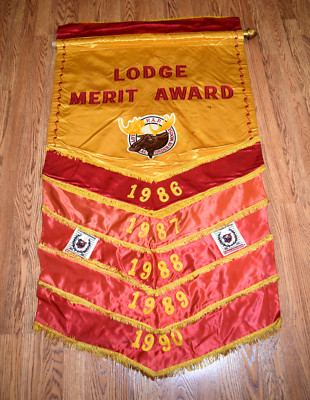 Vintage Loyal Order of Moose Lodge Merit Award Banner 49x31 ~ 1980's | eBay