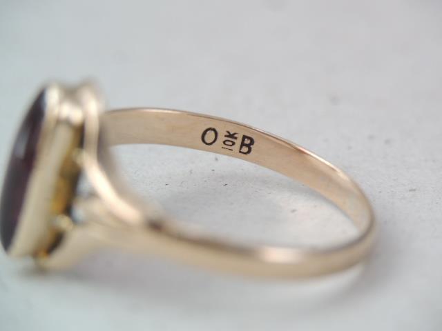 ANTIQUE OB OSTBY BARTON SOLID 10K GOLD RED STONE RING SZ 3 3/4 | eBay