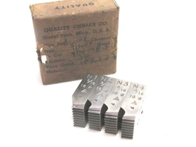 (4) QUALITY CHASER Co. INSERT CHASERS 9/16" DS, 9/16"-16, 15º HOOK 33º ...