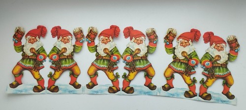 Vintage 1950 paper Swedish Christmas Garlands Decoration Dwarf Lo &Co ...