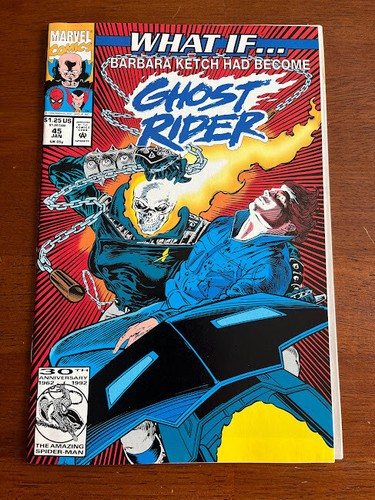 WHAT IF # 45 FINE NEWSSTAND COPY 1992 2ND SERIES GHOST RIDER BARBARA ...