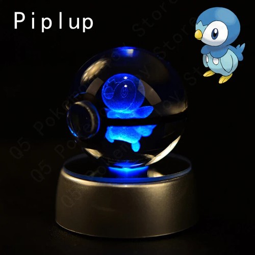 POKEMON 3D CRYSTAL BALL, WITH LED LIGHT BASE, Beautiful to make a gift ...