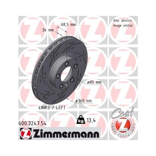 1 Disque de frein ZIMMERMANN 600.3247.54 BLACK Z | eBay