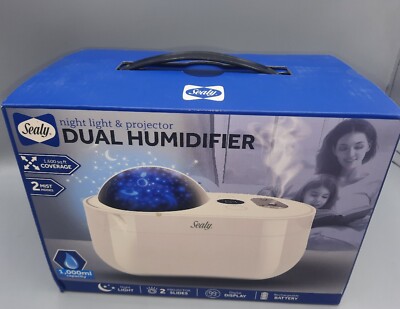 Sealy Night Light & Projector Dual Humidifier 2 Mist Modes Rechargeable ...