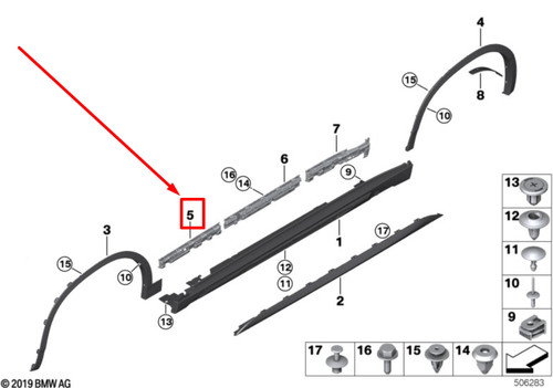 NEW BMW X2 F39 FRONT LEFT SIDE SILL SUPPORTING STRIP 7426447 ...
