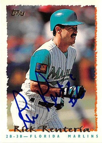 Rick Renteria autographed baseball card (Florida Marlins) 1995 Topps ...