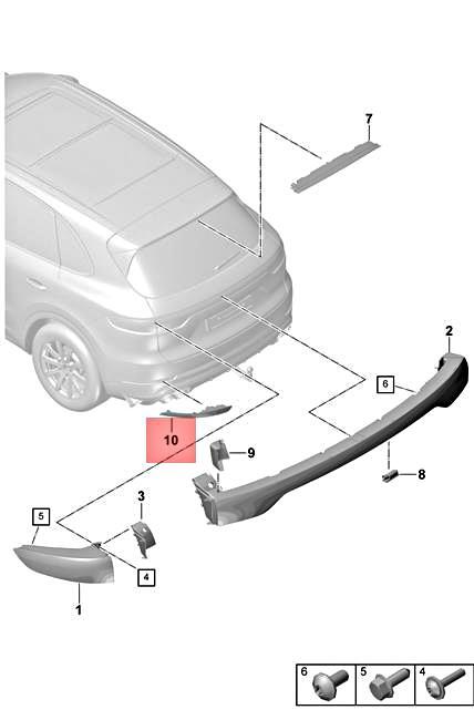 Genuine Porsche Cayenne 9ya Rear Light Reflector Right 9Y0945726A for ...