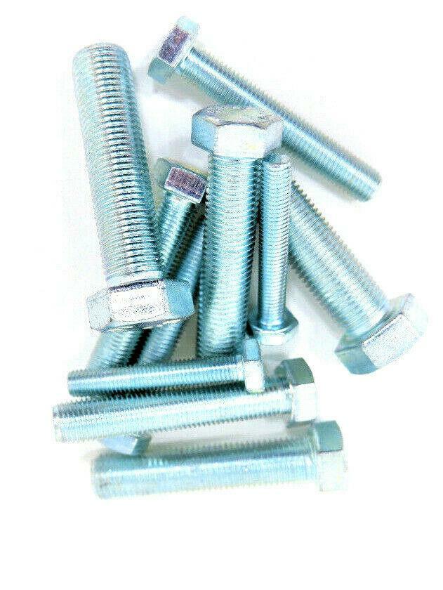UNF SET SCREWS FULLY THREADED HEXAGON BOLTS ZINC PLATED, 1/4,5/16,3/8,7 ...