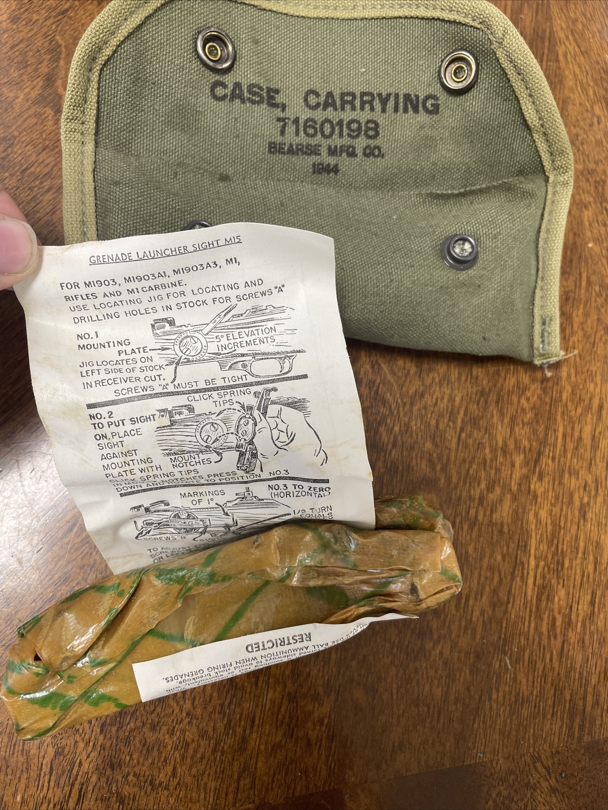 WW2 1944 US M1 Garand & Carbine Grenade Launcher Sight & Mount plate ...