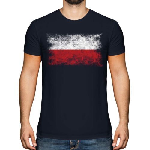 POLAND DISTRESSED FLAG MENS T-SHIRT TOP POLSKA FOOTBALL POLISH GIFT ...