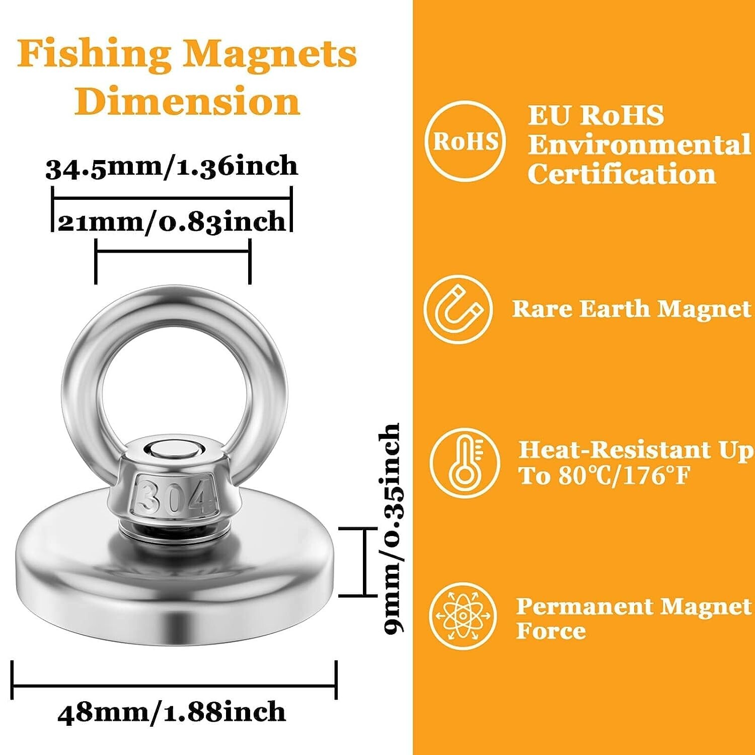 Magnet Fishing, 255Lb+ Super Strong Rare Earth Fishing Magnets Heavy ...