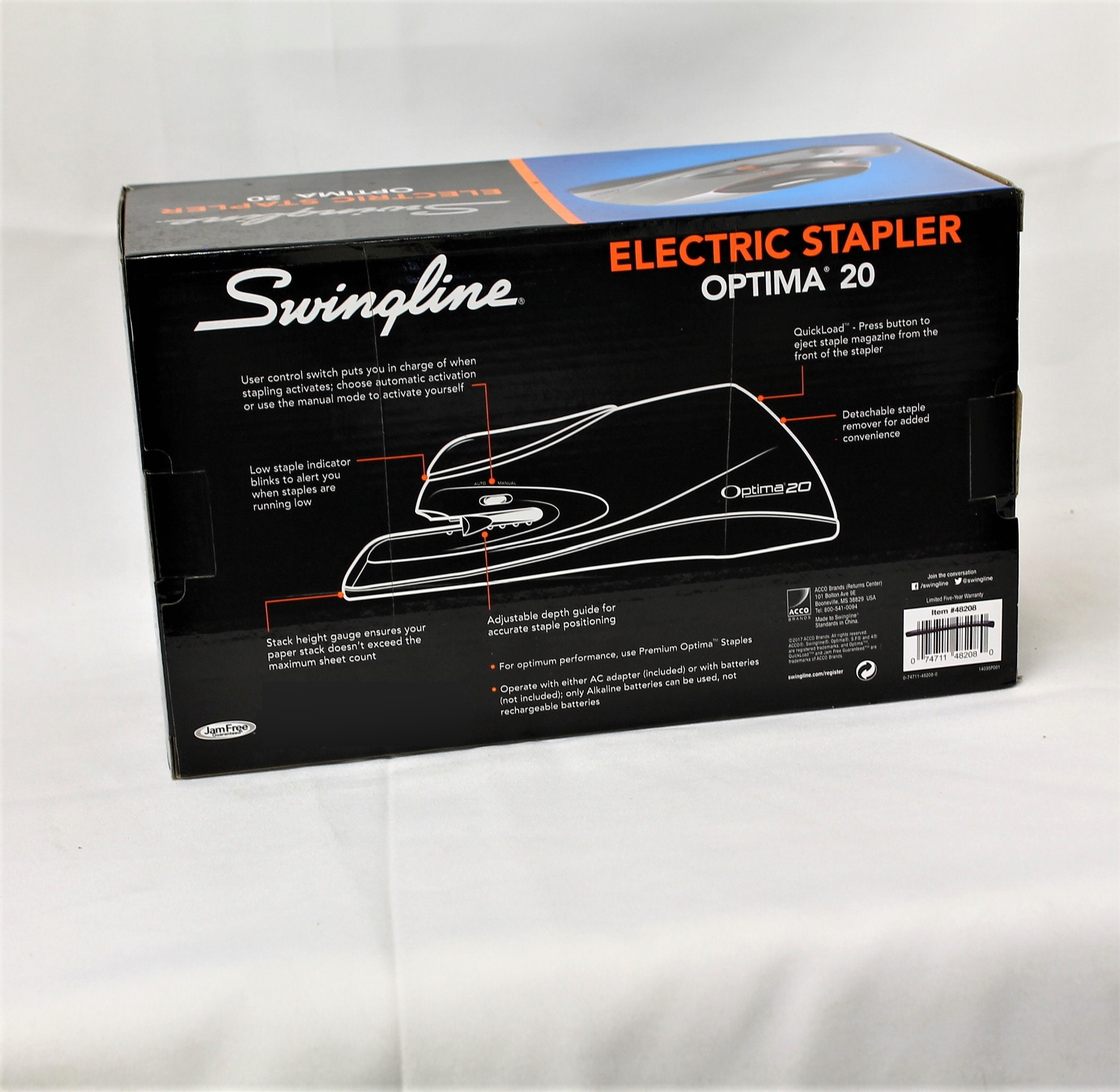 Swingline 48208 Optima Electric Stapler - Silver for sale online | eBay