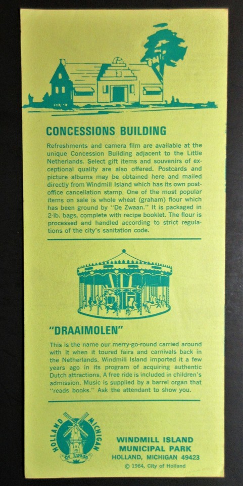 Guide to Windmill Island Flyer Located in Holland Michigan Est from ...