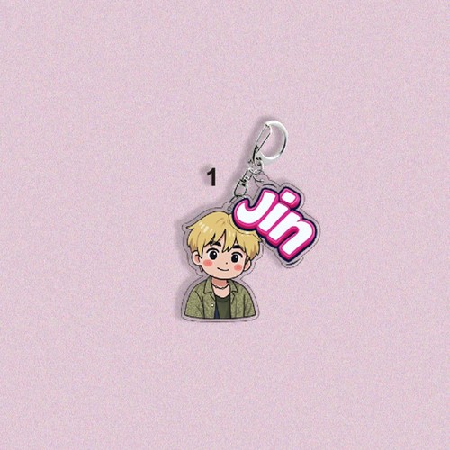 Kpop Jungkook Jimin Jin Character Cartoon Cute Acrylic Keychain Bag ...