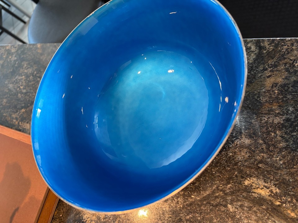 Towle Silversmiths Sterling Silver Blue Enamel Large Footed Wedding ...