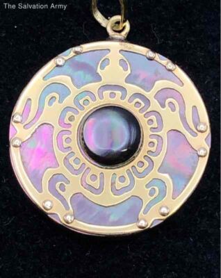 18K Yellow Gold Abalone Shell Pendant/ 3.09 Grams/4.2 MM/ Jewelry | eBay