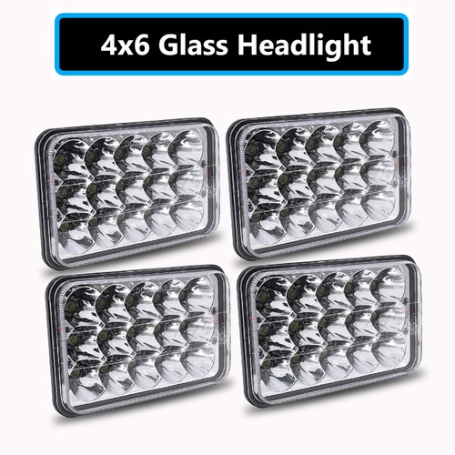 8PCS 4x6“ Black LED Headlights Hi-Lo Beam H4 For Chevrolet Monte Carlo ...
