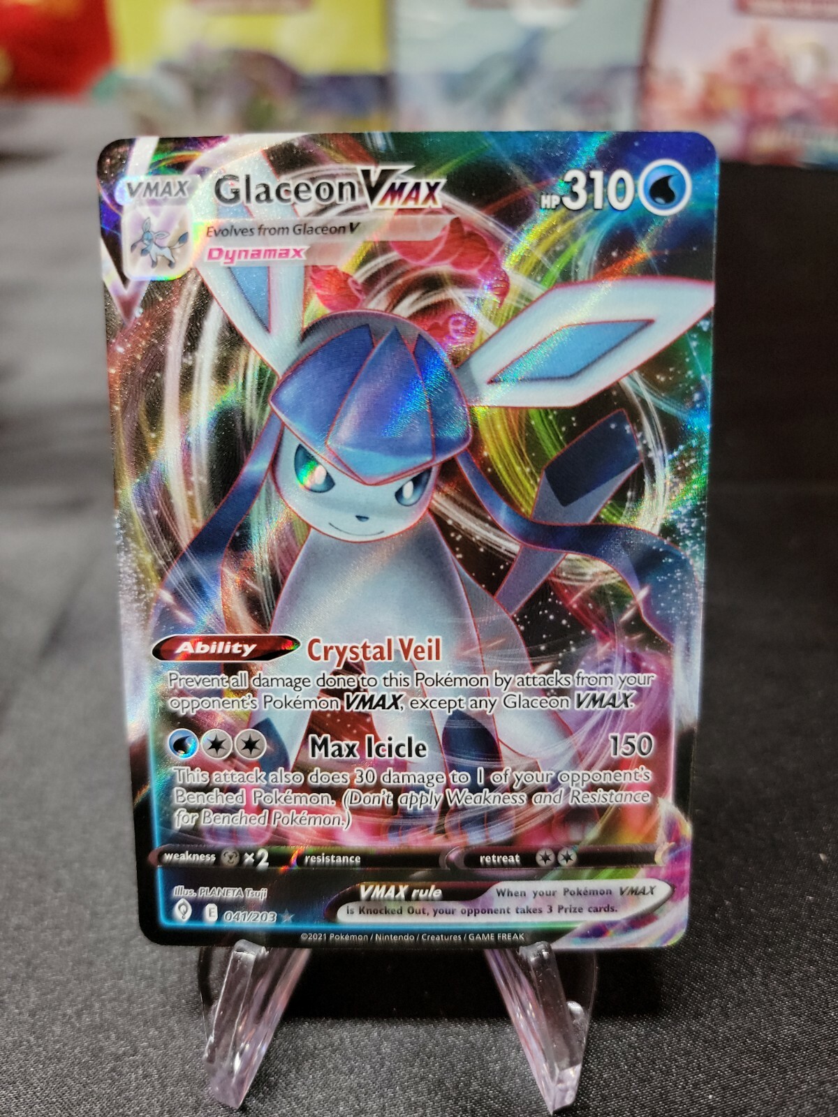 Glaceon VMAX - 41/203 Holo Rare Pokemon EVOLVING SKIES | eBay