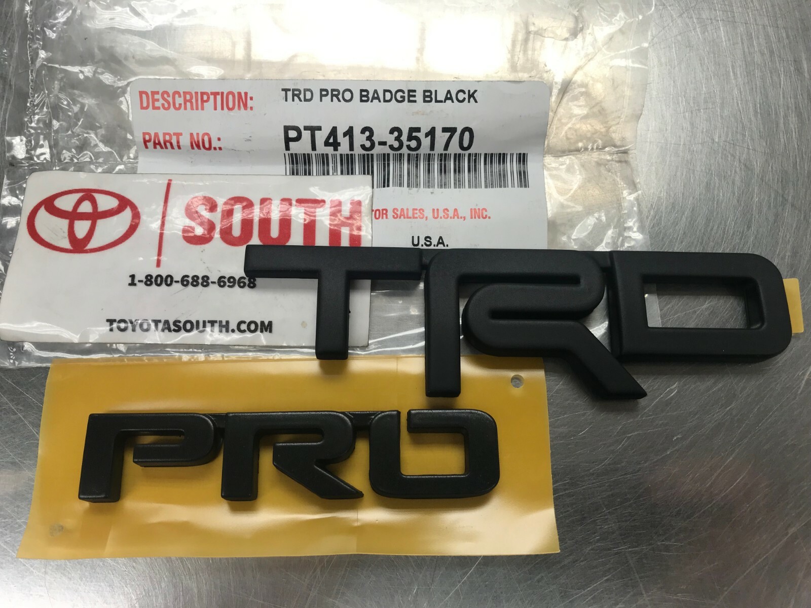 OEM TRD Pro Emblem 4Runner Sequoia Tundra Tacoma Flat Black Metal PT413 ...
