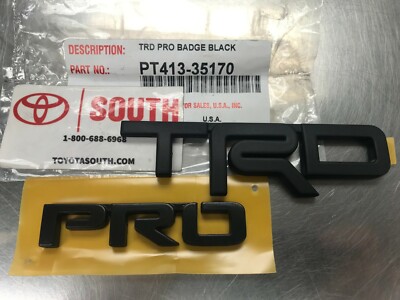 OEM TRD Pro Emblem 4Runner Sequoia Tundra Tacoma Flat Black Metal PT413 ...