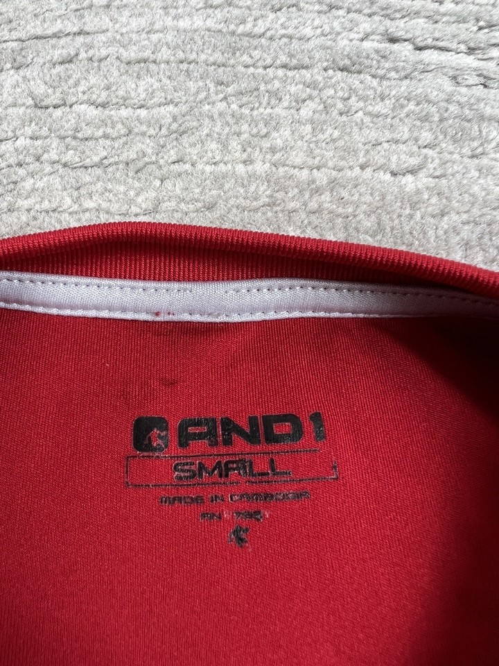 And1 Shirt Mens Small Red Basketball Short Sleeve Graphic Casual | eBay UK